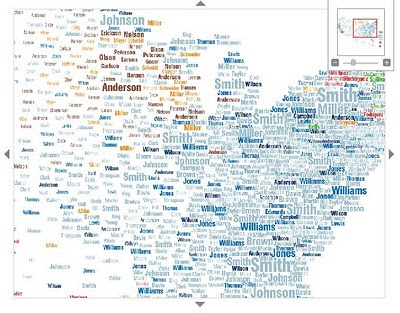 floatingsheep: Guest Map: Surnames in the U.S.