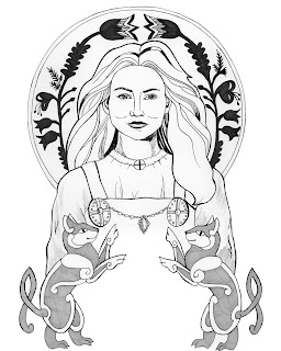 Free Frigg Norse Love Goddess Difficult Coloring Pages For Grown Ups ...