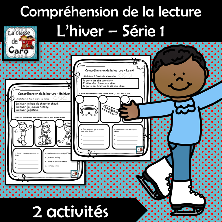 la classe de caro.: Compréhension de la lecture L’hiver – Série 1