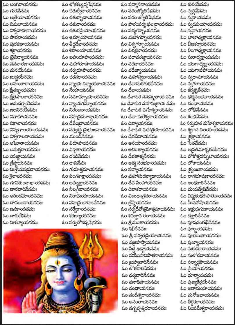 TELUGU WEB WORLD: KARTHIKAMASAM SPECIAL - LORD SIVA SAHASRA NAMAMRUTHA ...