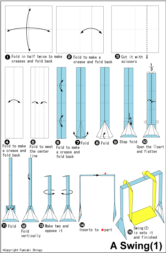 Swing - Easy Origami instructions For Kids