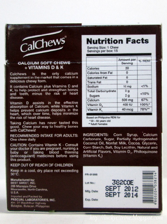 Lucky Citrine: CalChews - Chocolate & Caramel Calcium