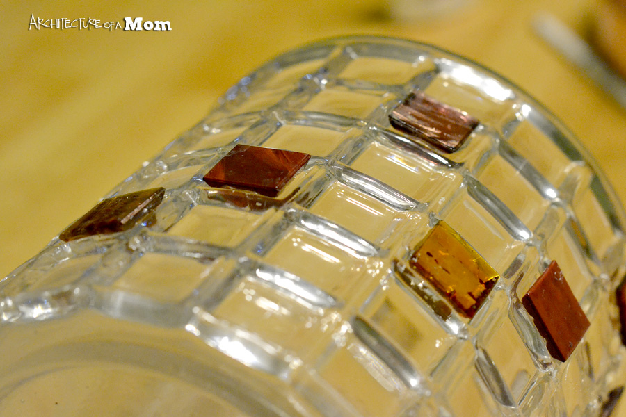 Architecture of a Mom: Glass Tile Embellished Vase for Fall