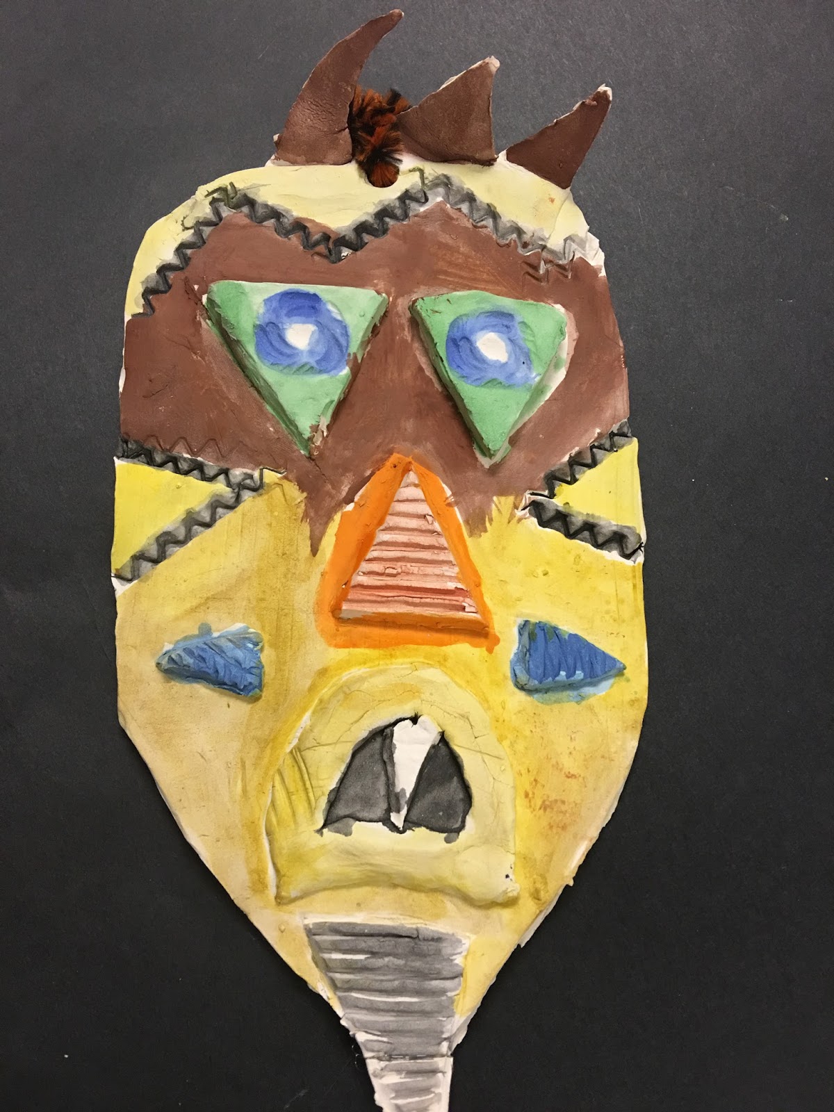 Art Room Blog: 4th and 5th Grade Clay Picasso Masks...