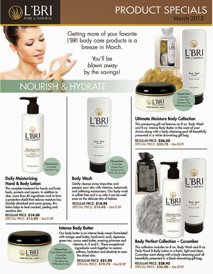 You Naturally Beautiful: L'BRI March Skin Care Specials