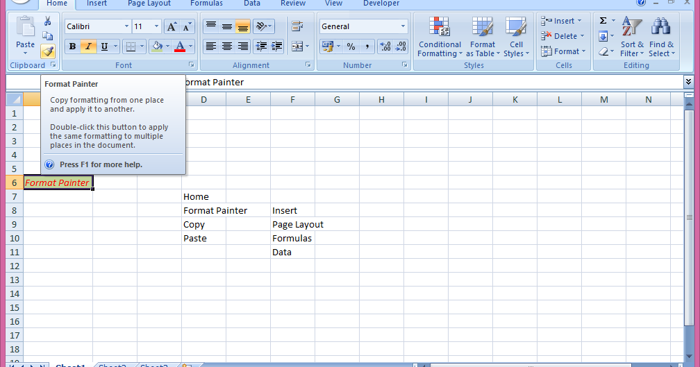 Format Multiple Cells at Once/ Format Painter Multiple Cells Excel ...