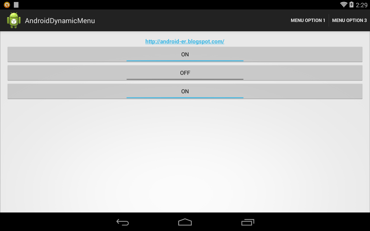 Android-er: Show/Hide Menu Item dynamically Android-er: Show/Hide Menu Item dynamically