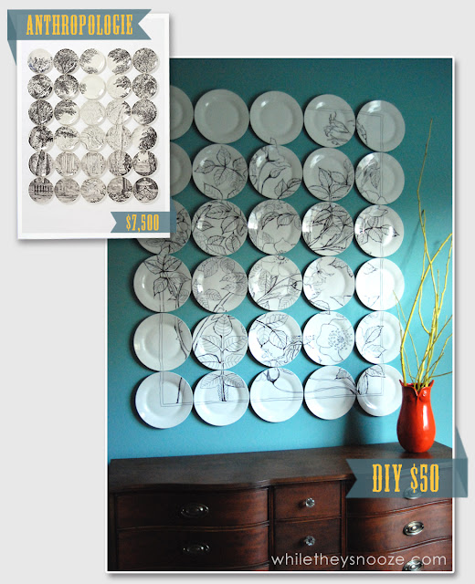 Anthro-Inspired Plate Wall {While They Snooze} | East Coast Creative
