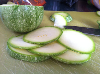 Mom in a crunch!: "Globe" squash Enchilada stacks