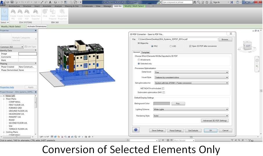 Revit Add-Ons: 3D PDF Converter by 3DA Systems Version 9.0 Released