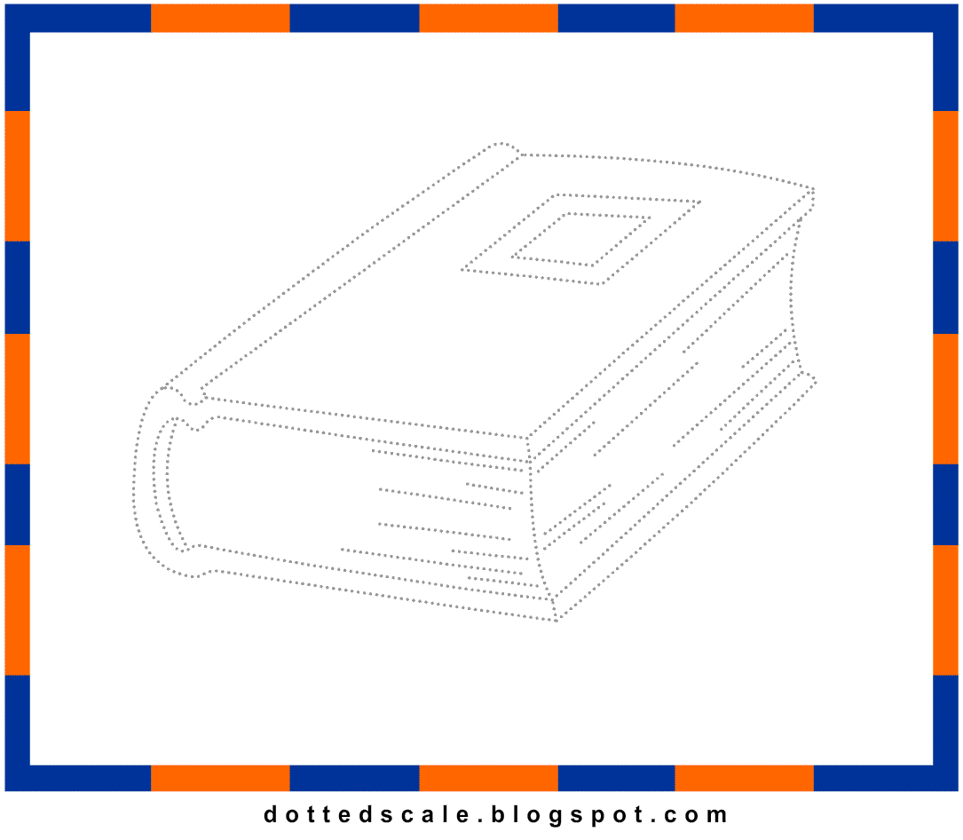 Printable Dotted Drawing Pictures: Book Dotted
