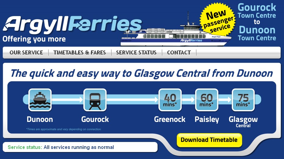 except the Kyles and Western Isles: Gourock-Dunoon ferry