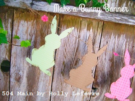 504 Main by Holly Lefevre: Printable Watercolor Pastel Bunny Banner