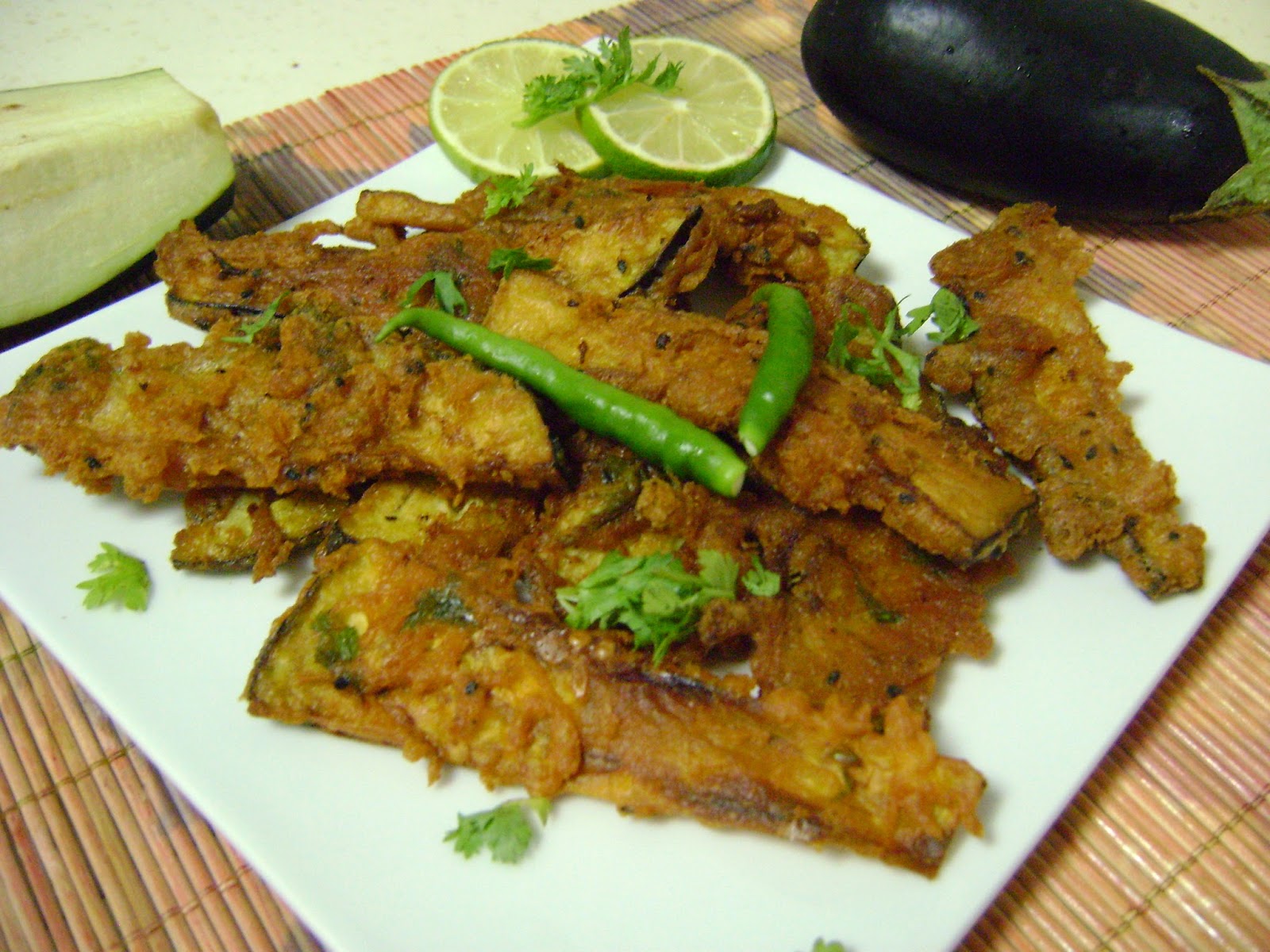 Bethica's Kitchen Flavours: Beguni (Batter Fried Eggplants - Bengali Style)