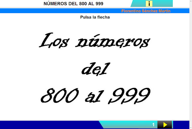 APRENDER ES DIVERTIDO 1º Y 2º: Numeración del 800 al 999.
