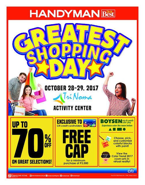 Manila Shopper: Handyman Greatest Shopping Day at TriNoma: Oct 2017