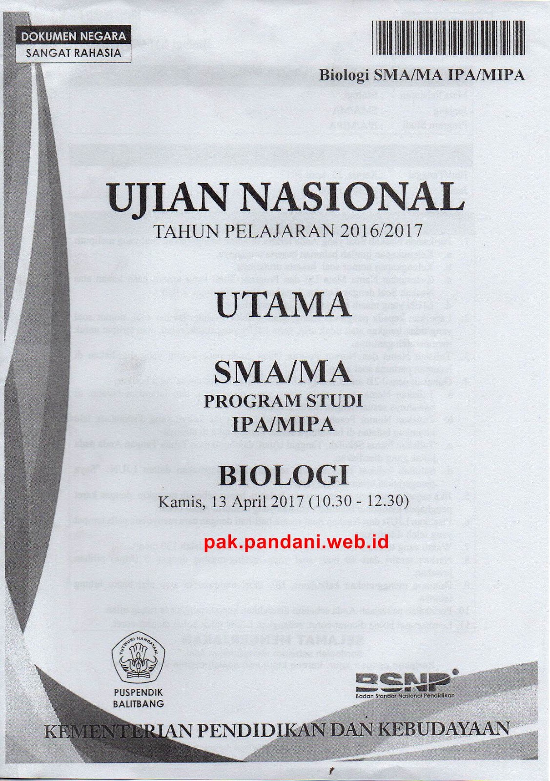 Download Kumpulan Soal Ujian Nasional 2017