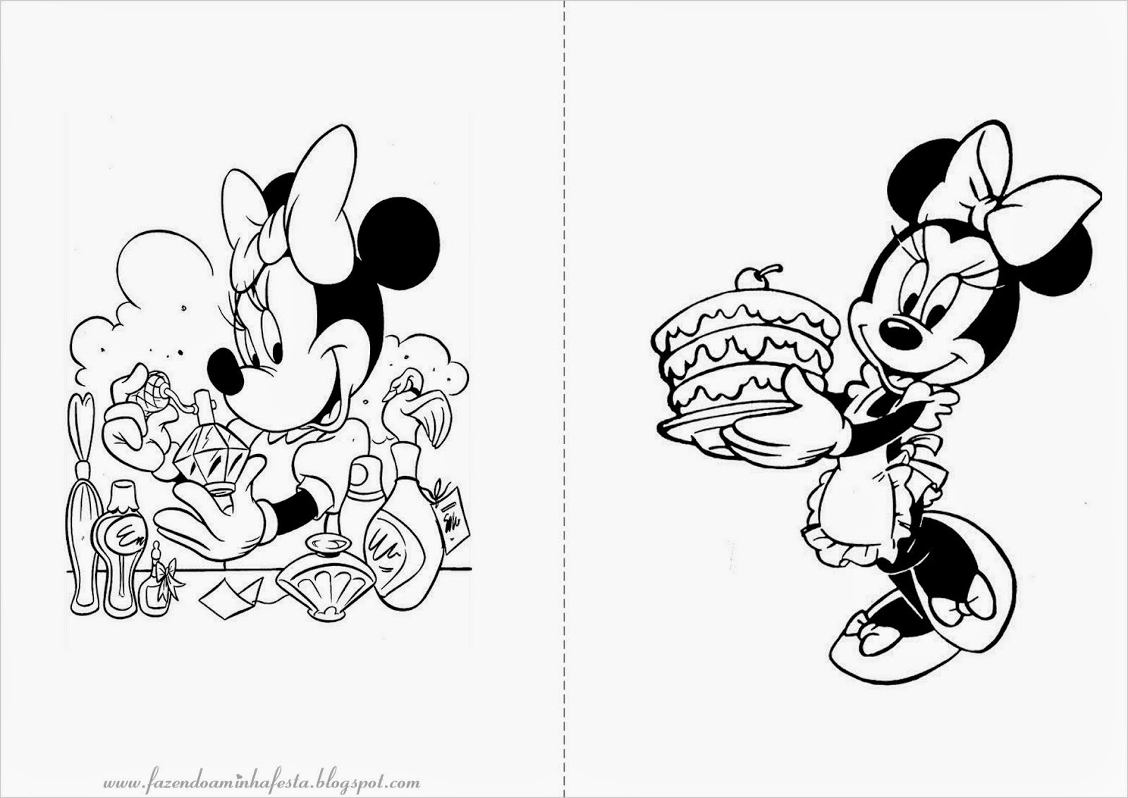 BAUZINHO DA WEB - BAÚ DA WEB : Lindos desenhos da Minnie Mouse para ...