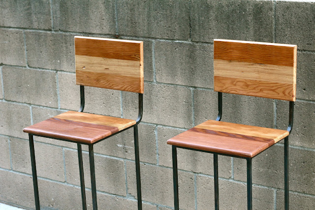 Arbor Exchange | Reclaimed Wood Furniture: Metal Stools with Patchwork ...