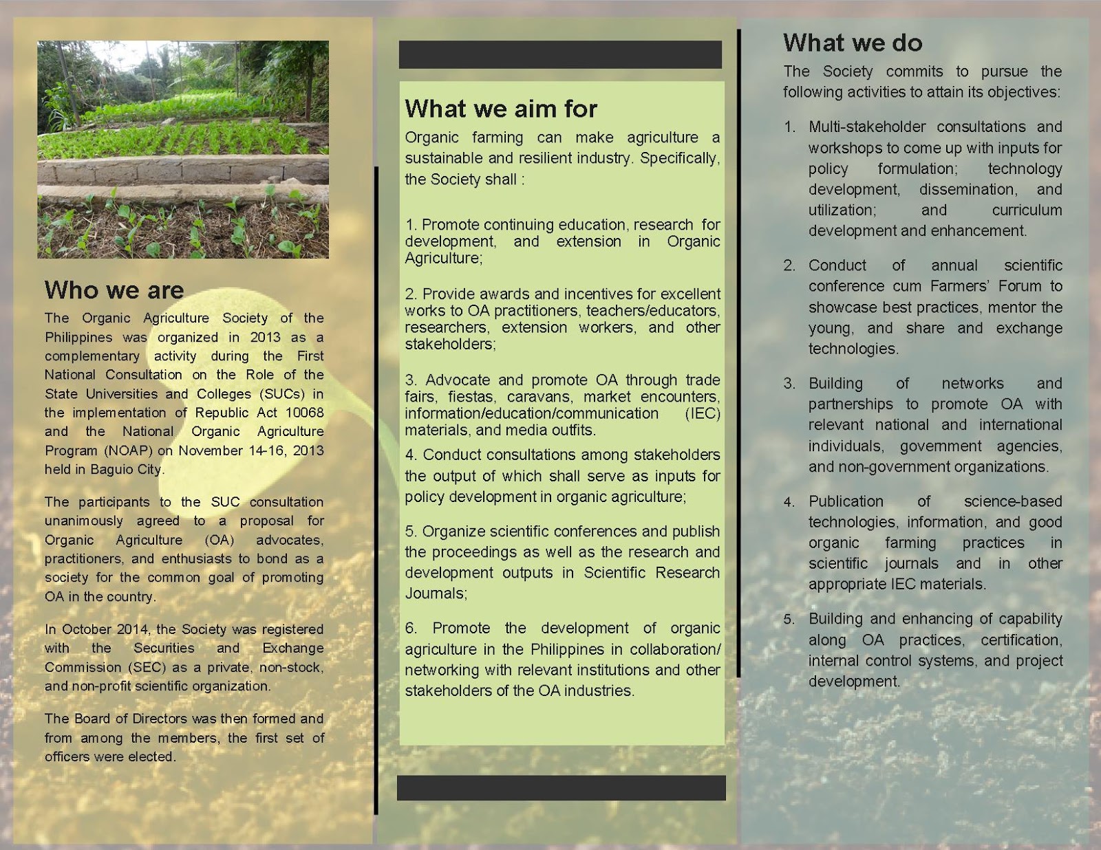 3rd National Organic Agriculture Scientific Conference: 2017 OASP Brochure