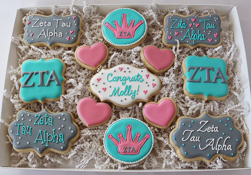 Jaclyn's Cookies: Zeta Tau Alpha Sorority Cookies