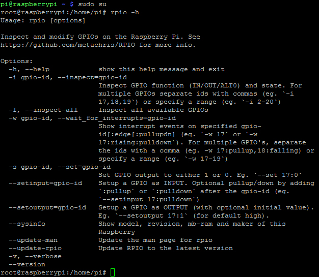 FongEye: RPIO rpio command tools learning notes