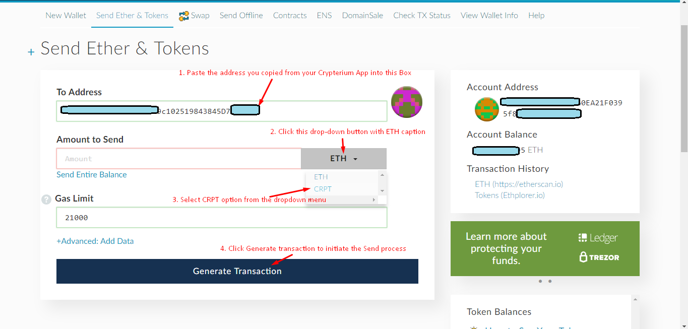 A GUIDE ON HOW TO TRANSFER YOUR CRPTs TO YOUR CRYPTERIUM WALLET