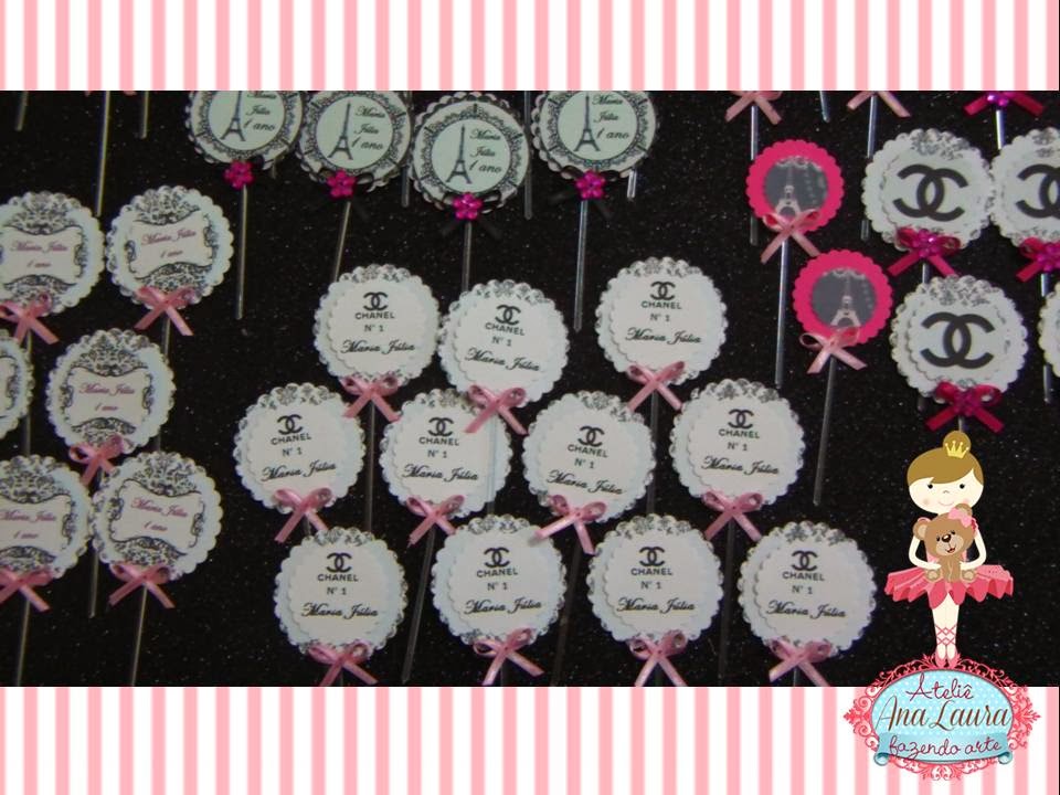 Ana Laura Fazendo Arte: Toppers para doces - Festa Chanel