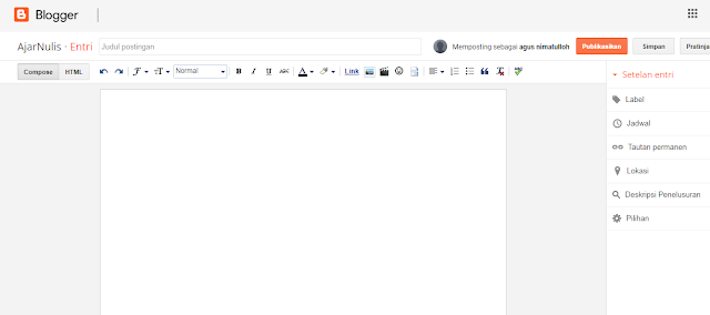 Cara Menulis dan Memposting Artikel di Blog Blogger