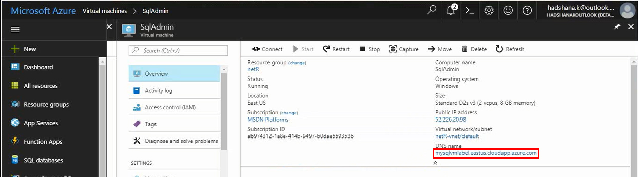 How to connect Azure VM SQL Server in Local SSMS - aro