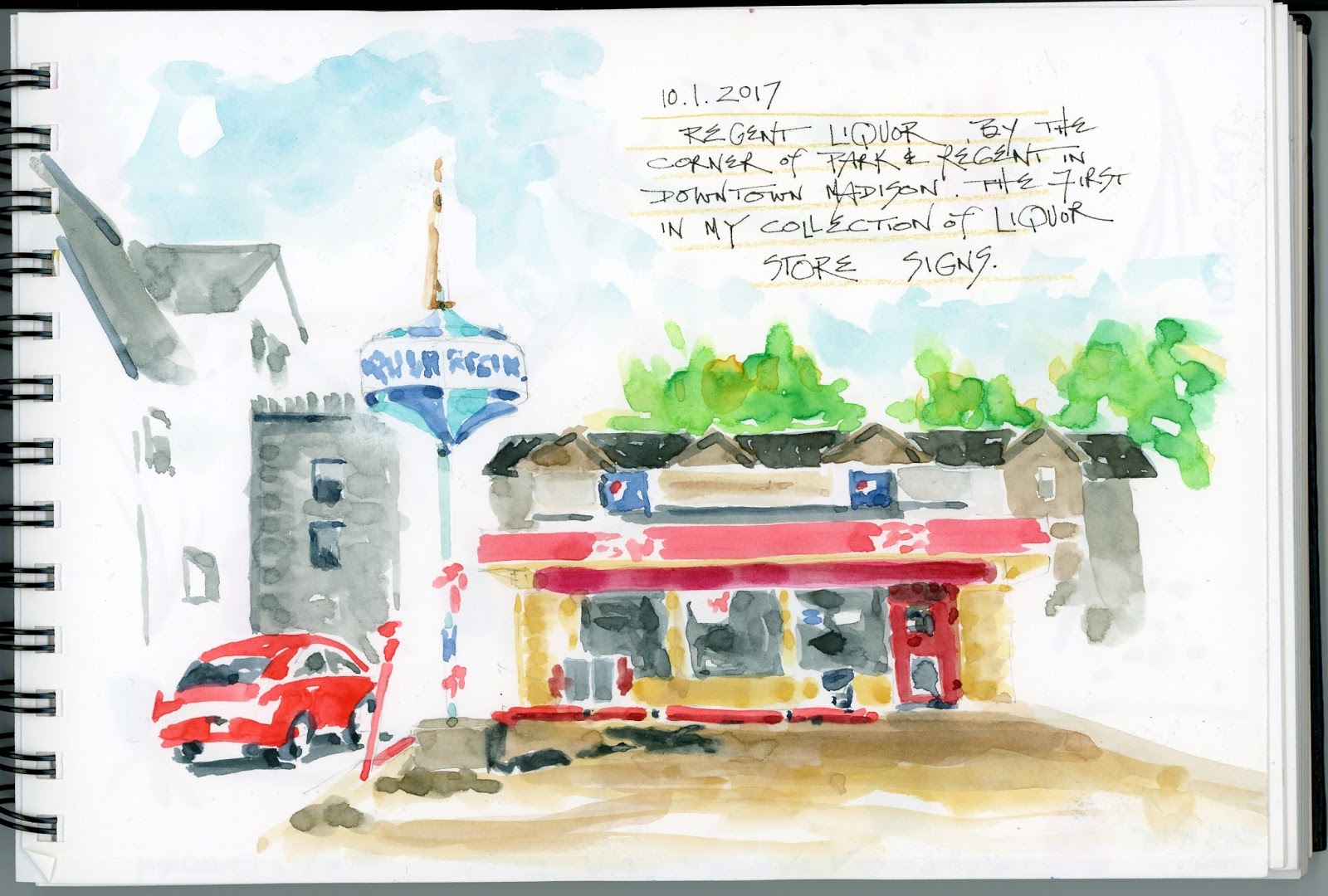 Urban Sketchers Madison: Liquor Store Signs