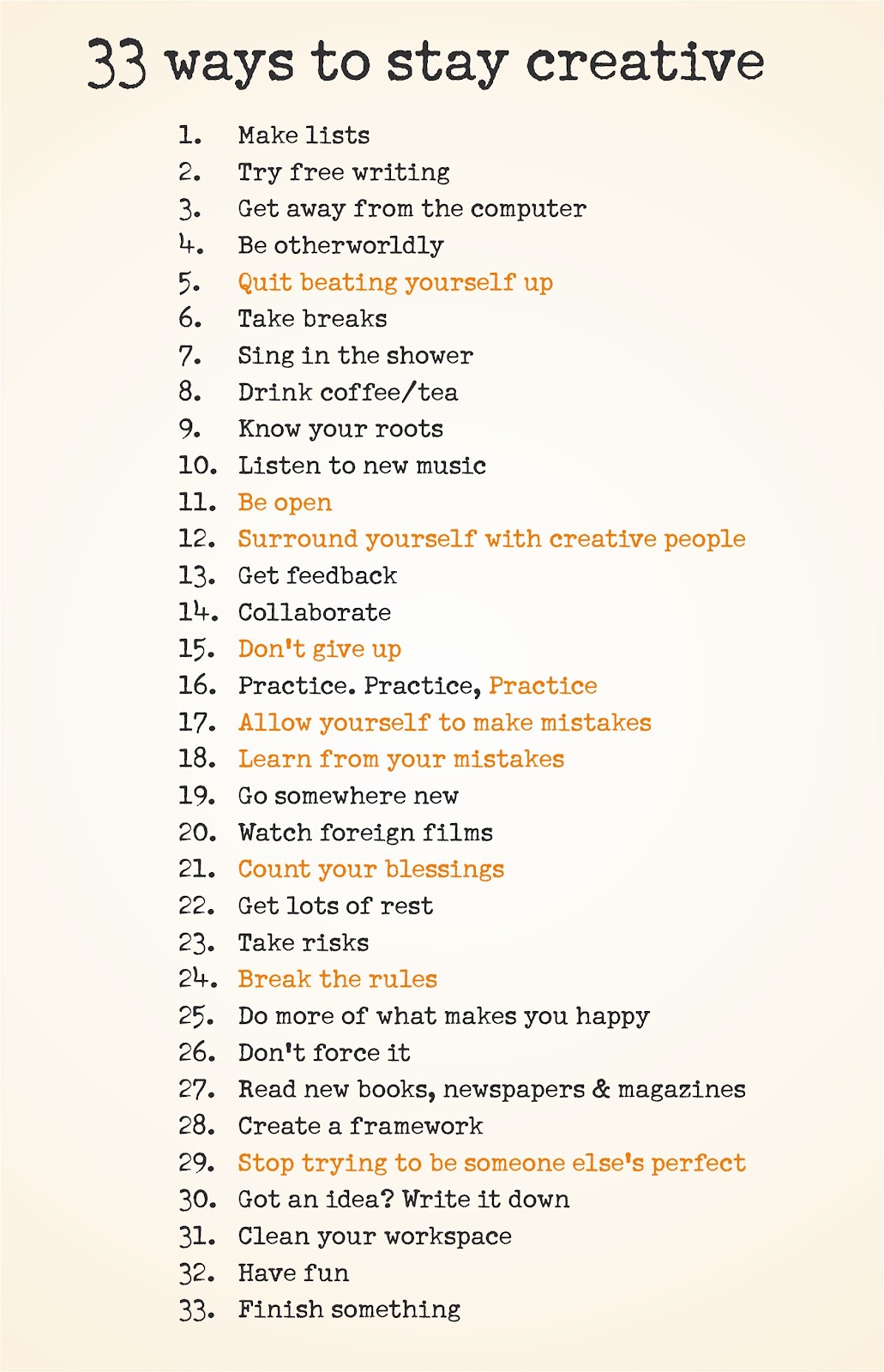 33 ways to stay creative
