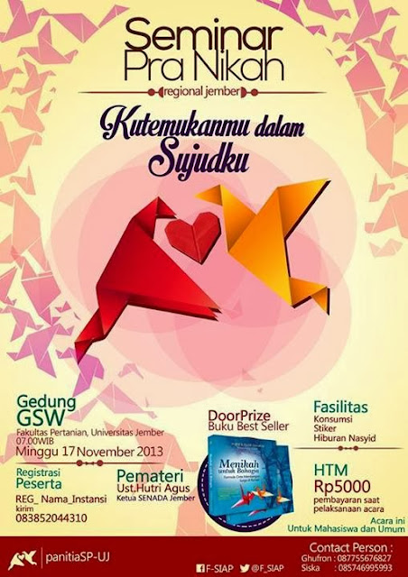 Seminar Pra Nikah , "Kutemukanmu Dalam Sujudku" ~ Jendela Informasi Unej