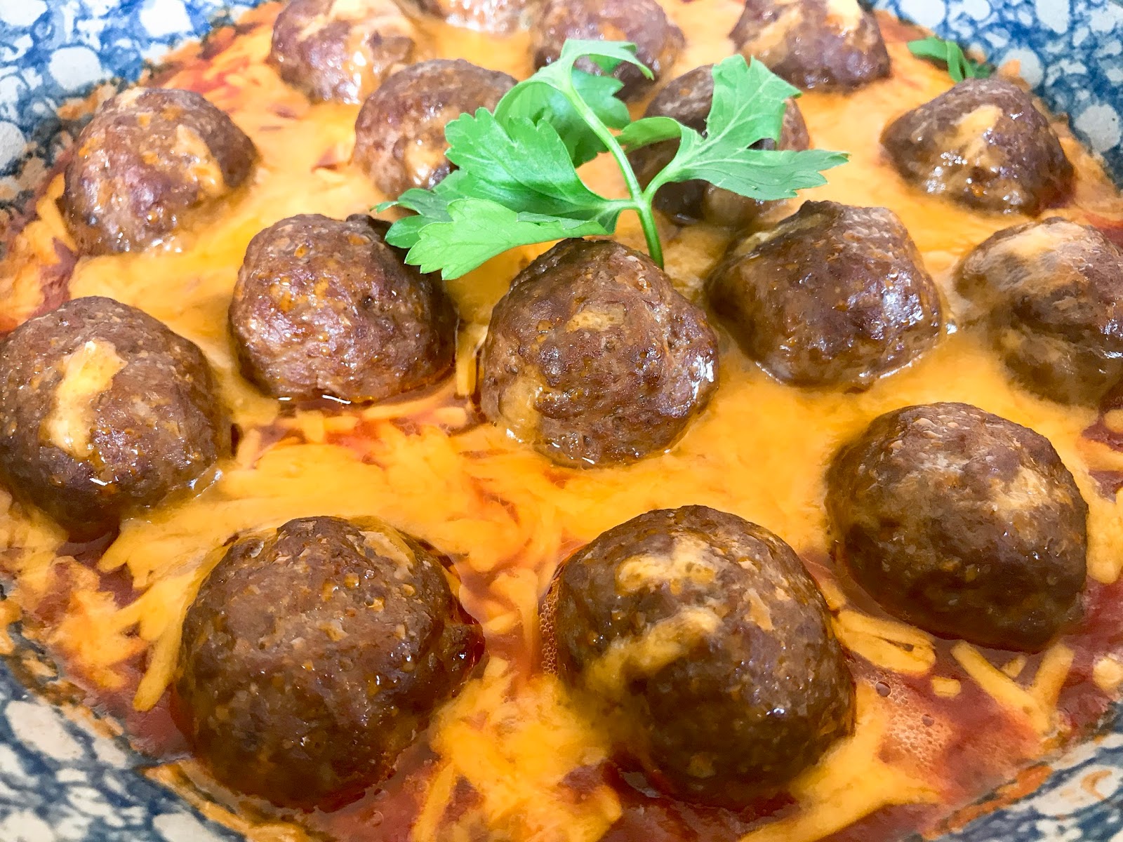 Tex Mex Meatballs with Salsa-Cheese Sauce