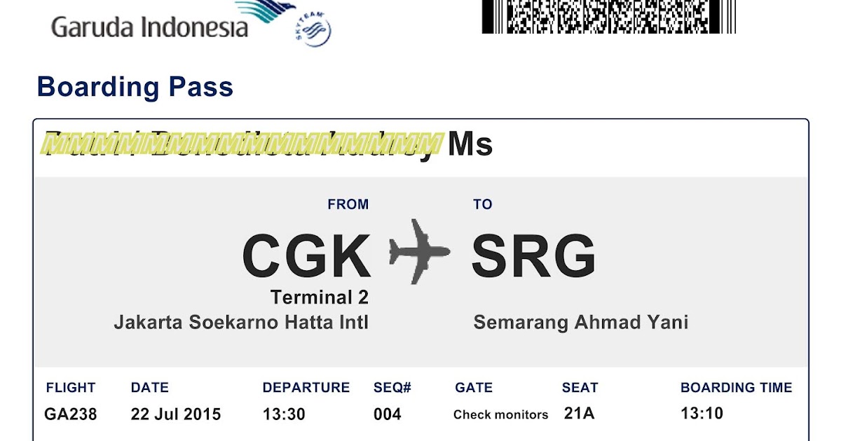 The traveler's drawer: GARUDA INDONESIA. Boarding pass for the flight ...