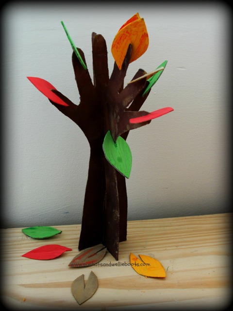 Sun Hats & Wellie Boots: 3D Hand Trees - Exploring the 4 Seasons