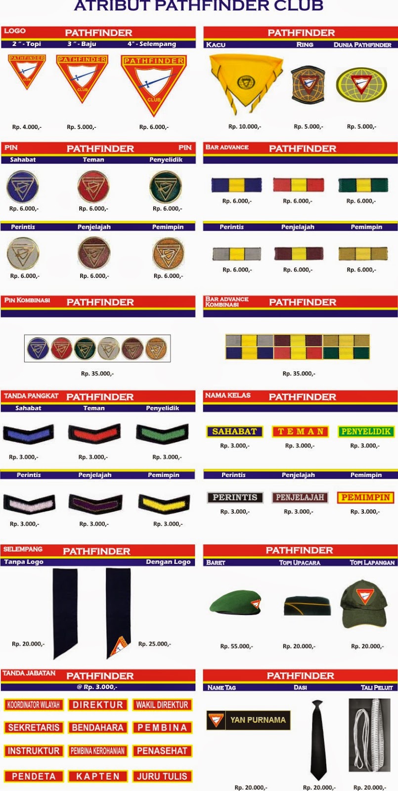 Atribut Patfhinder Club ~ PATHFINDER CLUB
