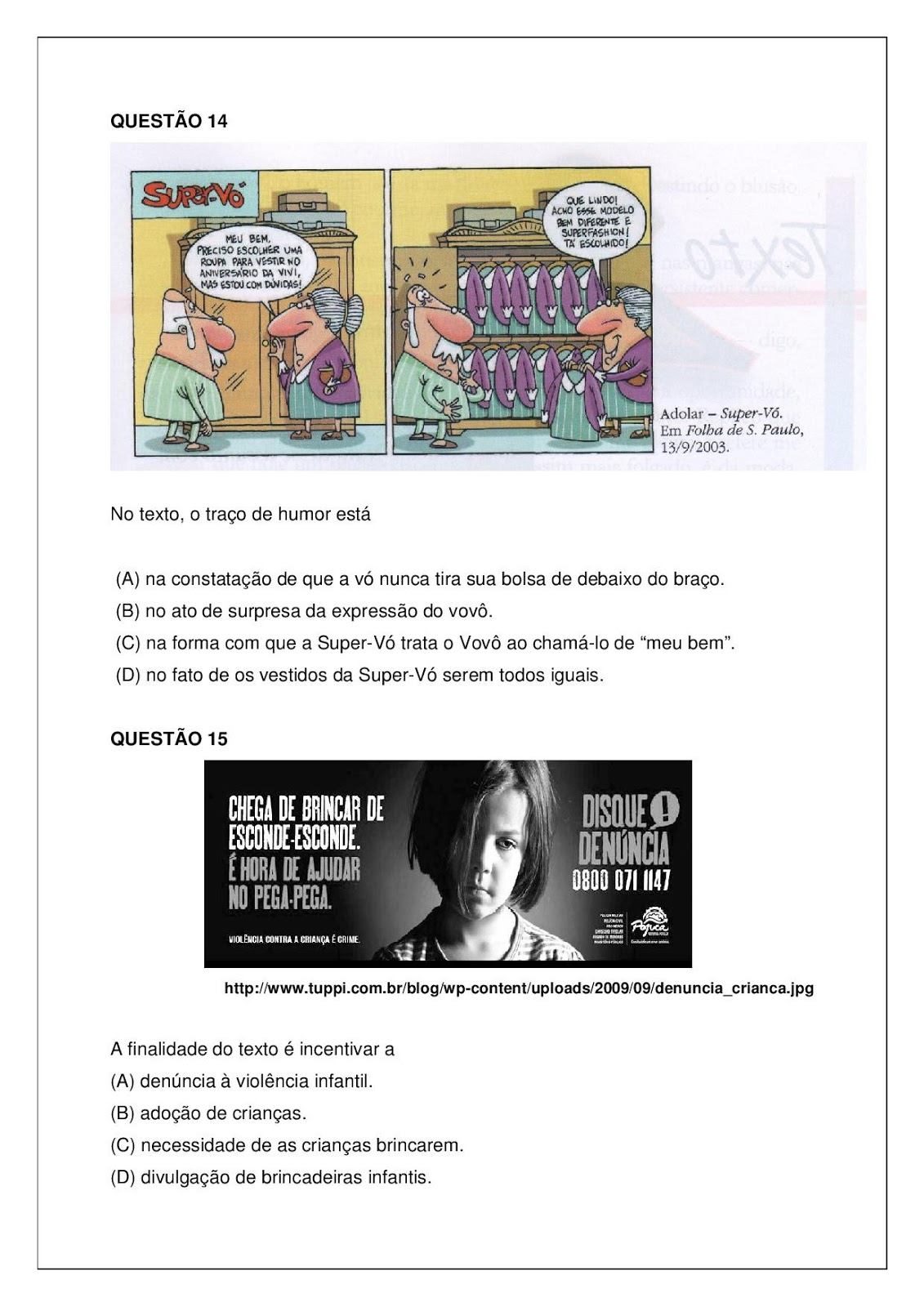 Prova de Língua Portuguesa para o 8º Ano - Prova pronta para imprimir ...