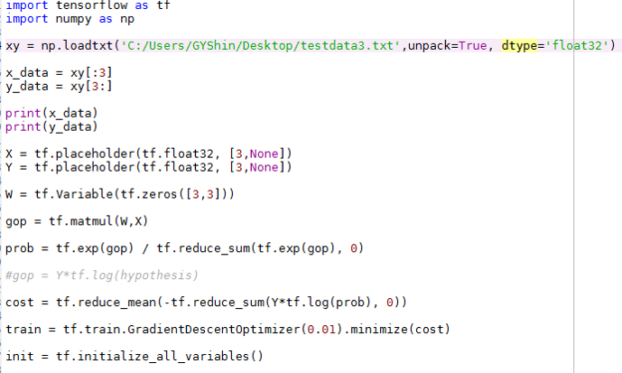 Machine Learning with Tensorflow) 5. Softmax: Multinomial Classification