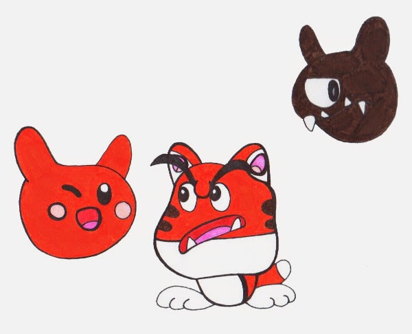 Hana's Art: Scarfy Meets Cat Goomba
