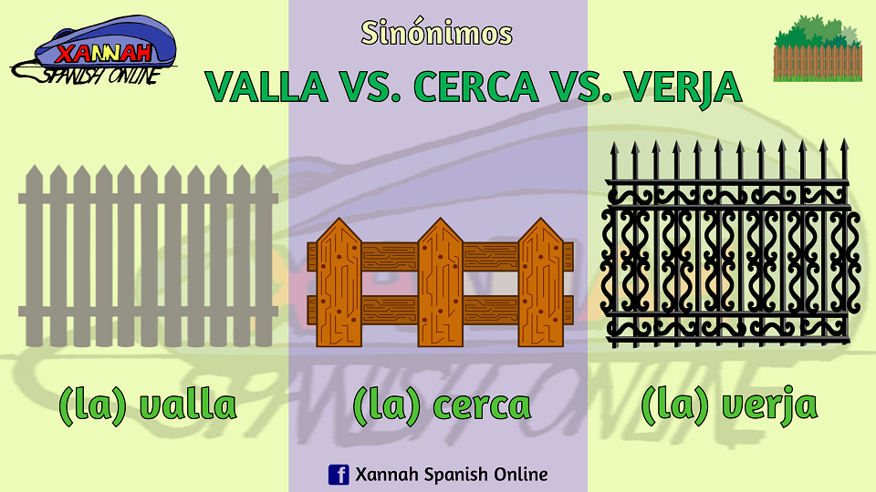Xannah Spanish Online: Infografía: valla vs. cerca vs. verja
