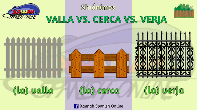 Xannah Spanish Online: Infografía: valla vs. cerca vs. verja