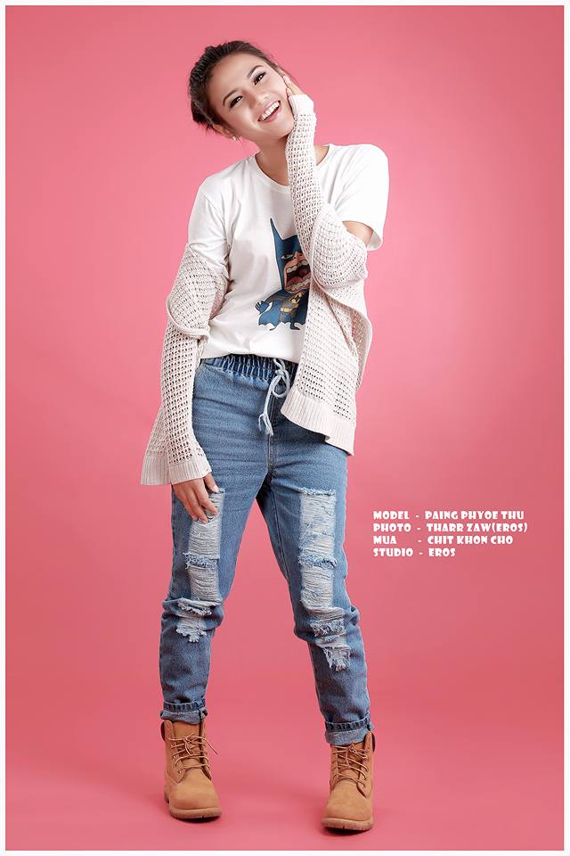 Paing Phyo Thu - Cute Studio Photoshoot With Little White Puppy Lucy