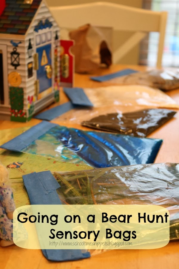 No-Mess Going on a Bear Hunt Sensory Bags | School Time Snippets