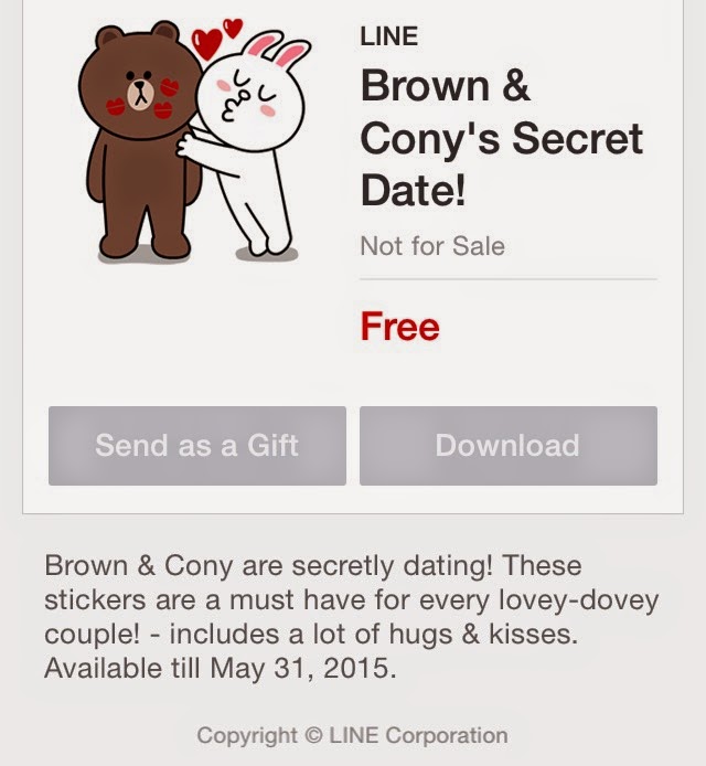 LINE Stickers Community: Free line sticker-Brown & Cony's Secret Date ...