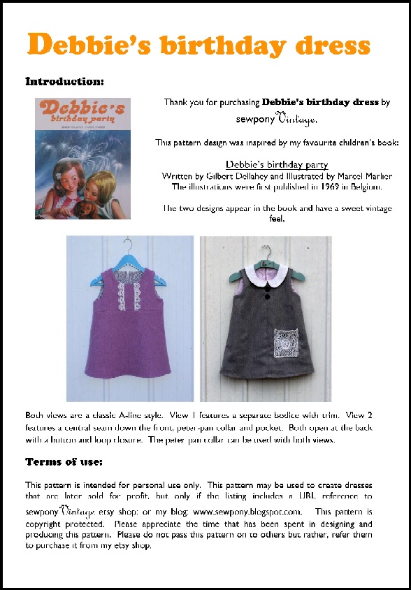 PATTERN RELEASE: Debbie's birthday dress !! (and a discount!) - sewpony