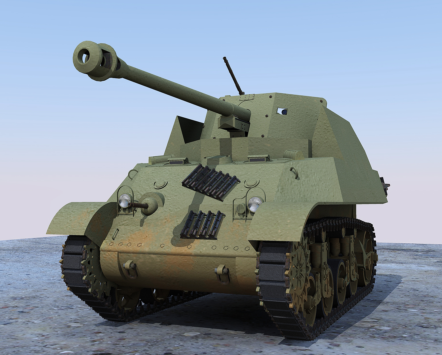 SketchUP Power 草圖力量: STUART-PAK (M3A3 with 7.5cm Pak 40 Gun) Southern ...