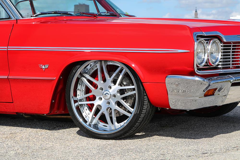 SouLSteer.com: Red 1964 Chevrolet Impala Convertible rides on chrome ...
