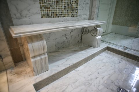 The Granite Shop: Take A Seat! Custom Stone Shower Benches