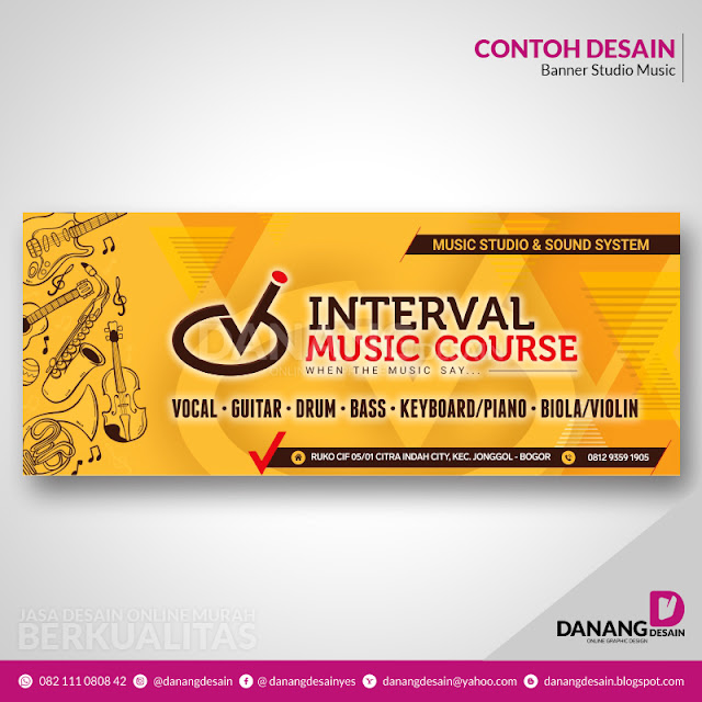 Contoh Desain Spanduk Banner Studio Music - Contoh Desain Banner Spanduk